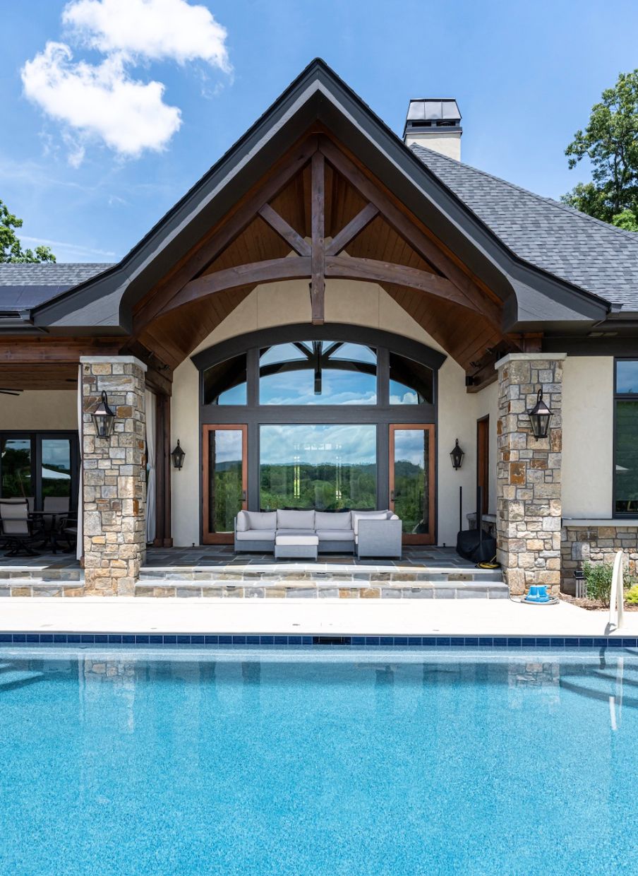 Cane Creek French Country Pool House - ID.ology Asheville